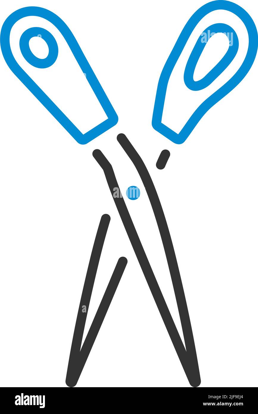 Tailor Scissor Icon. Editable Bold Outline With Color Fill Design ...