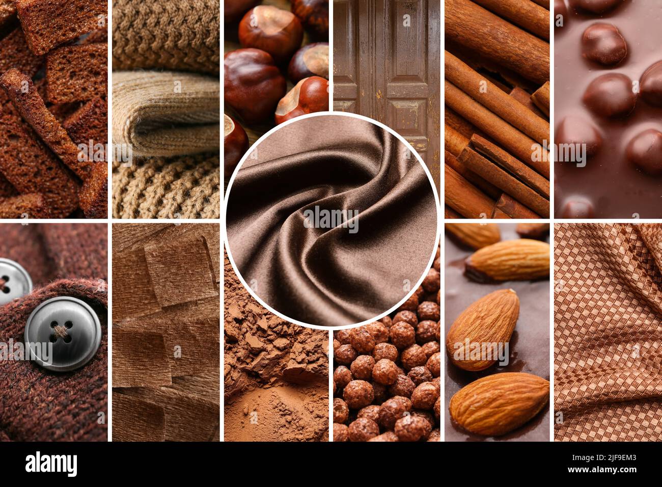 Collage of photos in brown colors Stock Photo - Alamy