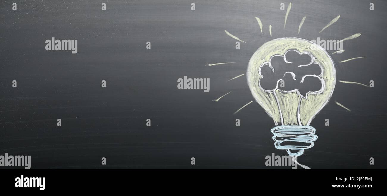 Chalkboard drawing brain hi-res stock photography and images - Alamy