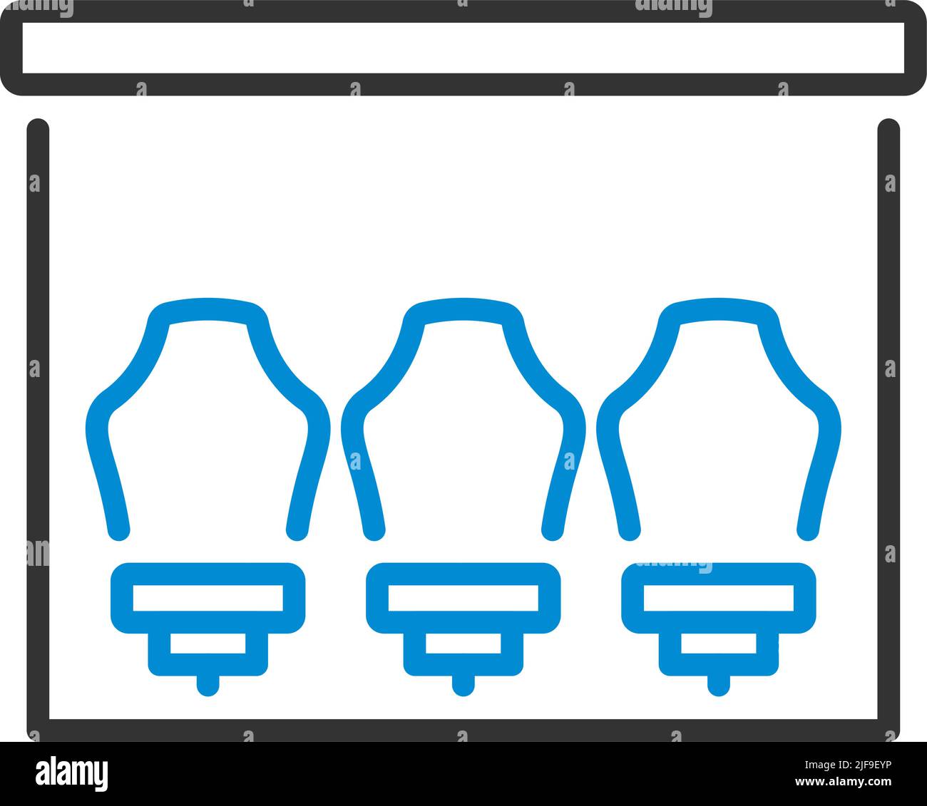 Icon Of Football Player's Bench. Editable Bold Outline With Color Fill ...