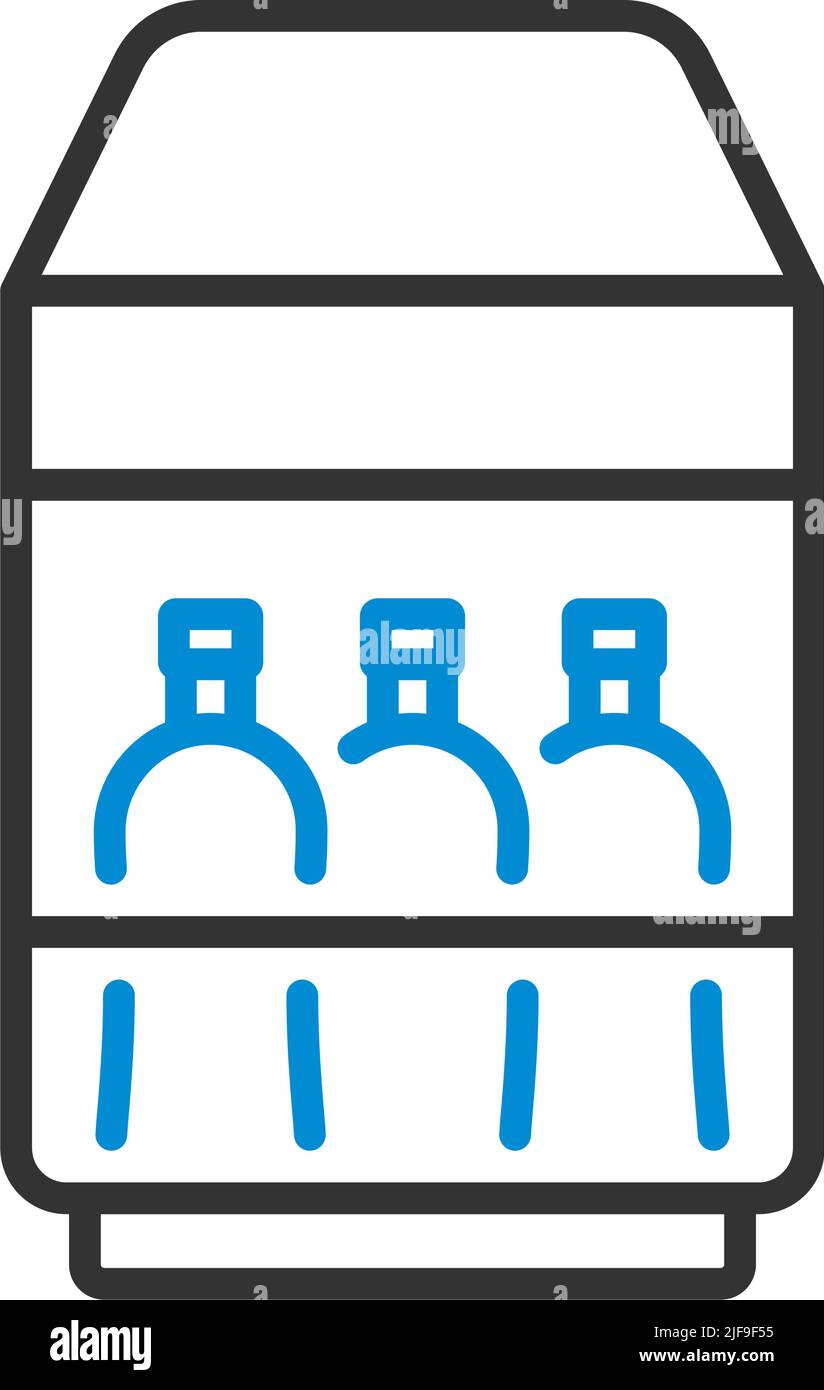 Icon Of Football Field Bottle Container. Editable Bold Outline With ...