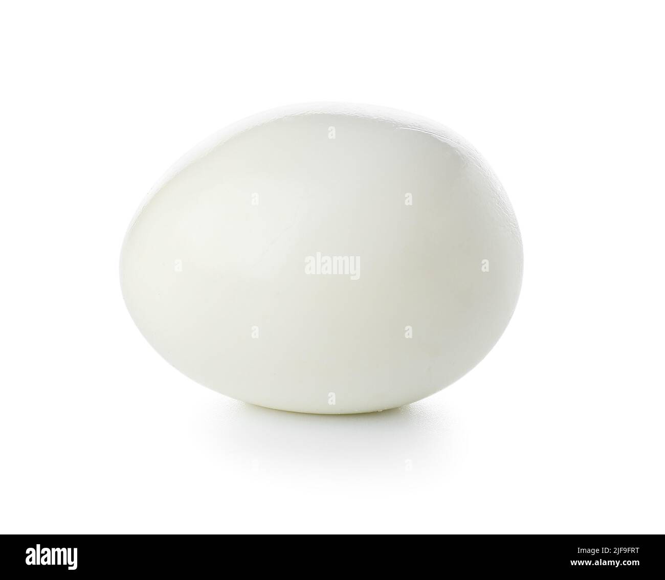 Peeled boiled egg on white background Stock Photo - Alamy
