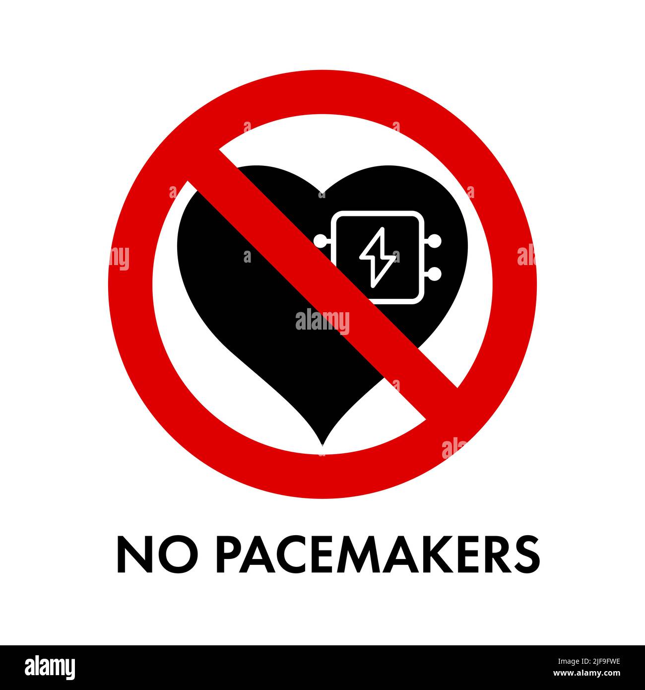 No artificial cardiac pacemaker icon. Flat vector illustration isolated ...
