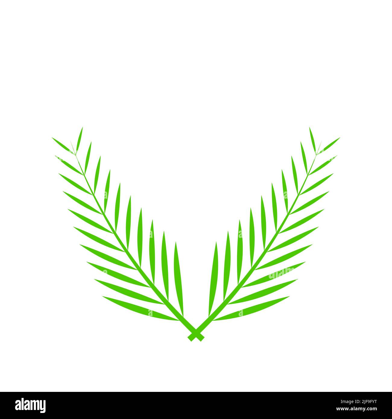 Palm branch. Crossed palm leaves, a symbol of victory, success, triumph ...