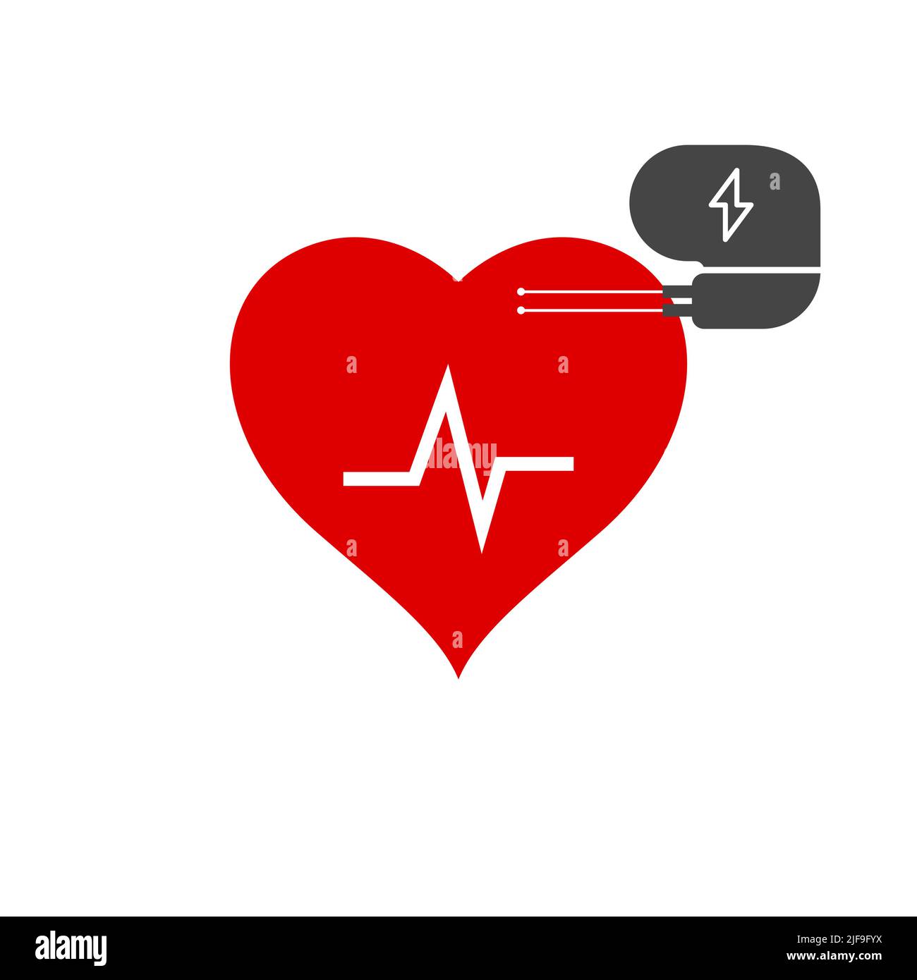 Artificial cardiac pacemaker icon. Flat vector illustration isolated on white background Stock ...
