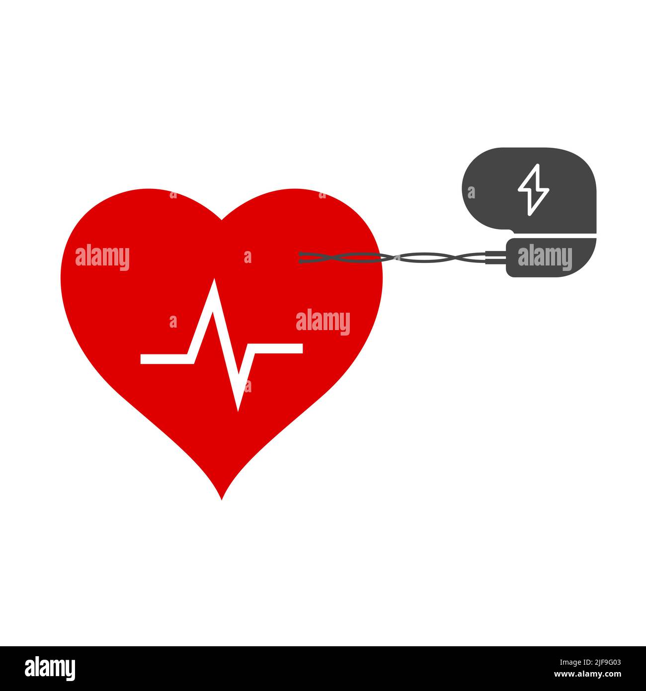 Artificial cardiac pacemaker icon. Flat vector illustration isolated on white background Stock ...