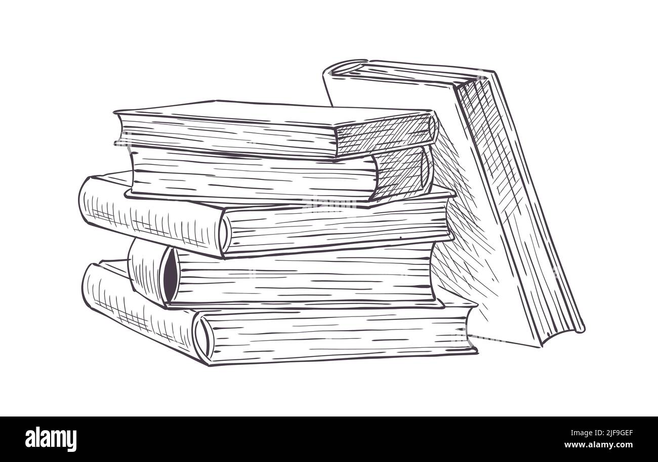 Books vector hand drawn illustration sketch style Stock Vector Image ...