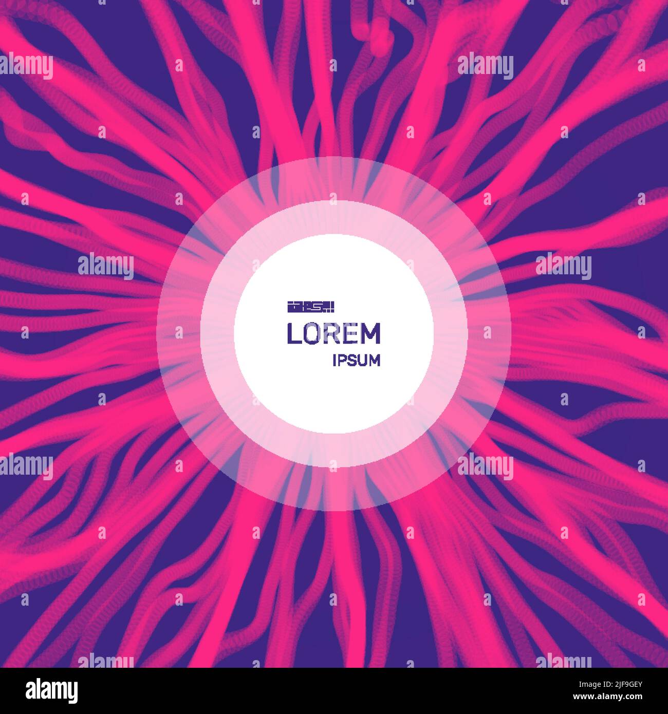 Array with Dynamic Particles. 3D Technology Style. Abstract Background ...