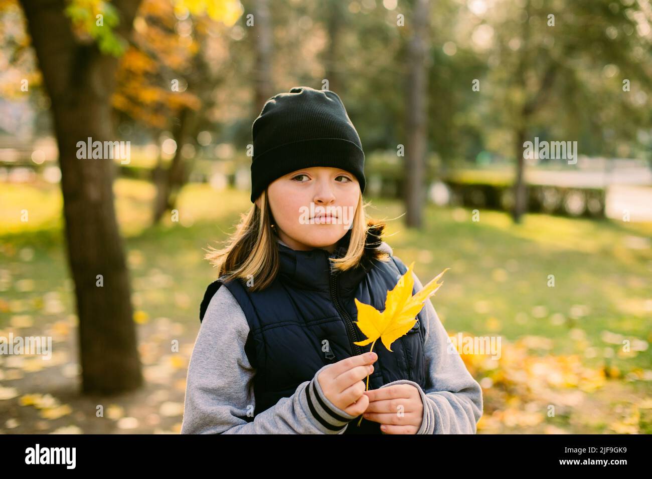 Preteen girl walking autumn hi-res stock photography and images - Alamy