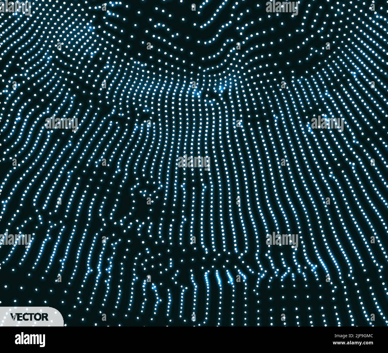 Array with Dynamic Particles. 3d Futuristic technology style. Abstract Background. Texture ...
