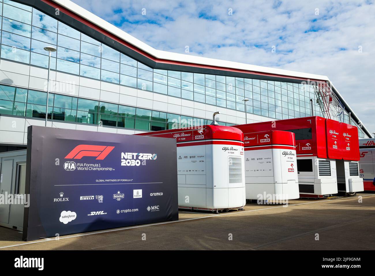 F1 Net Zero Emission by 2030 logo in the paddock during the Formula 1 ...