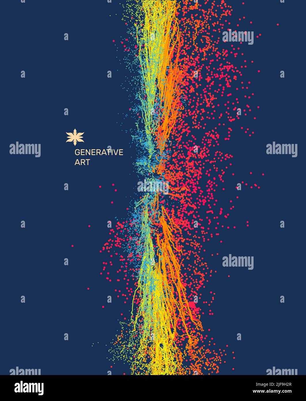 Point Explode Array With Dynamic Emitted Particles 3d Technology Style Abstract Background