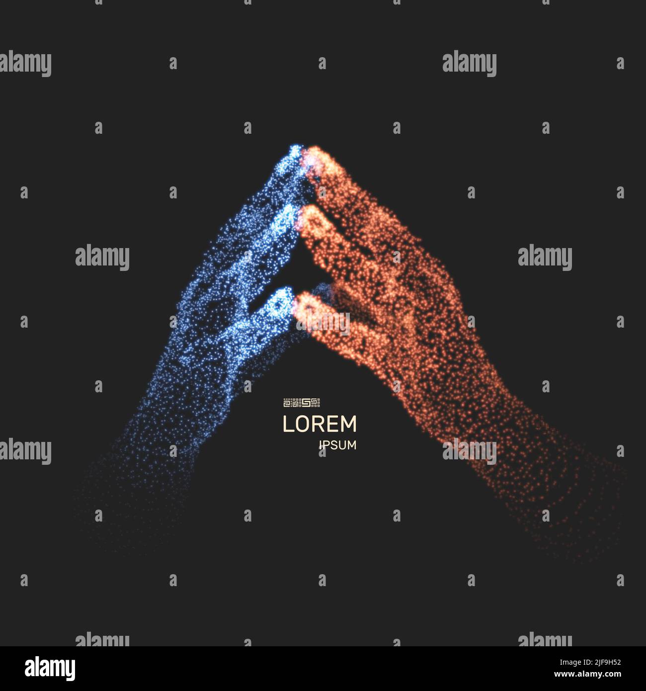 Two human hands. Connection structure. Business concept. 3D vector ...