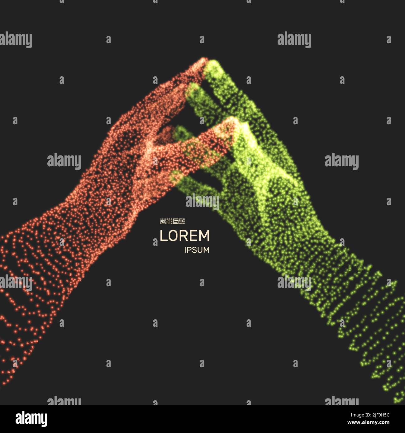 Two human hands. Connection structure. Business concept. 3D vector ...