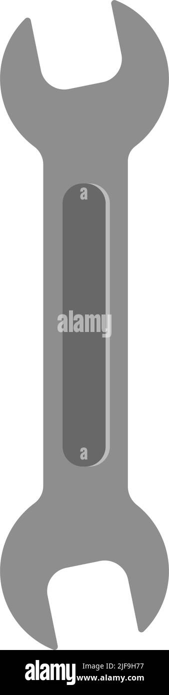 Grey wrench mechanics tool vector icon on white background Stock Vector ...