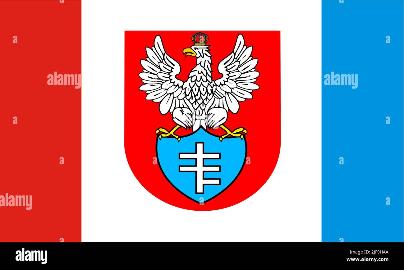 Top view of flag Legionowo, Poland. Polish city. travel and patriot ...