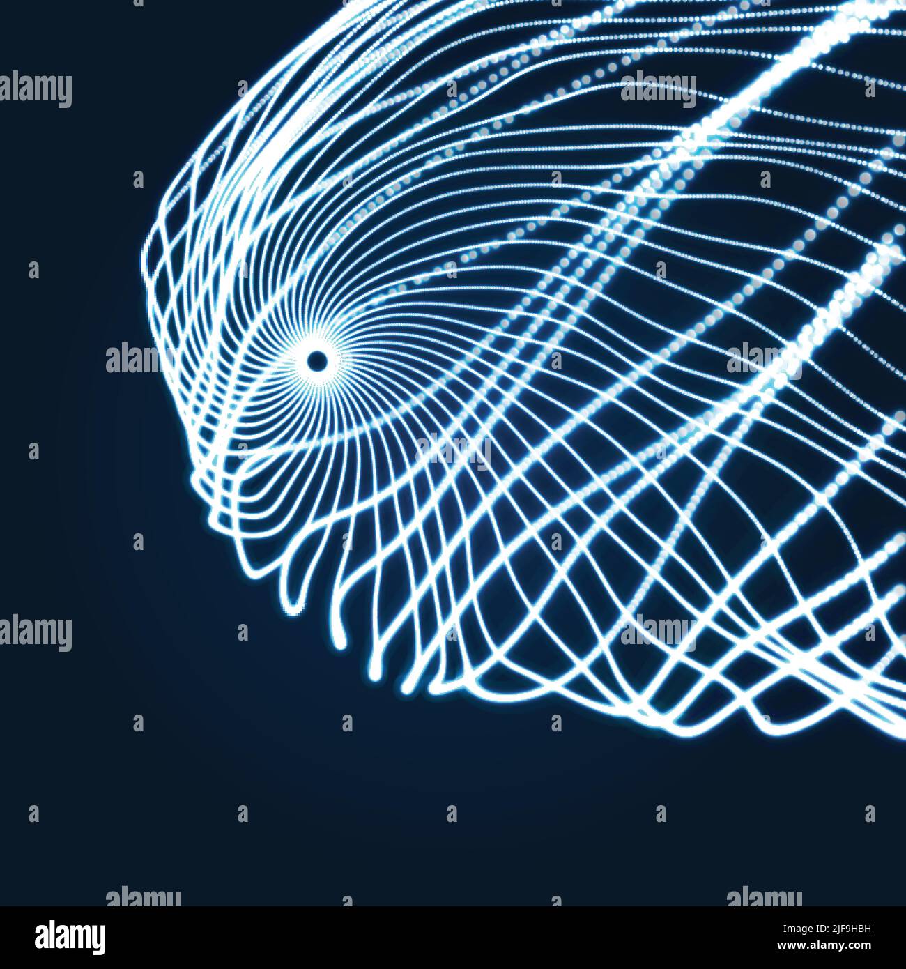 Array with Dynamic Particles. 3D Technology Style. Abstract Background ...