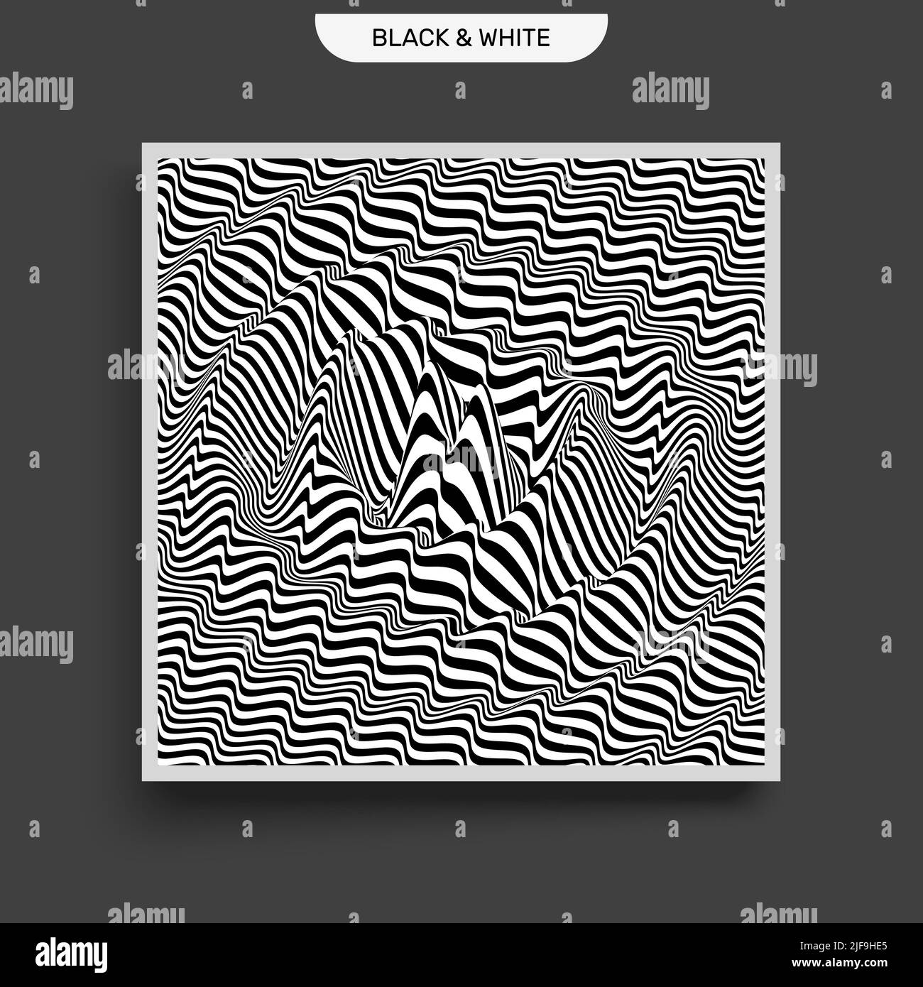 Waveform background. Surface distortion. Pattern with optical illusion ...