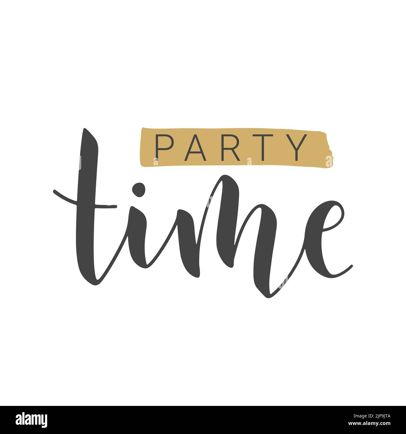 Vector Illustration. Handwritten Lettering of Party Time. Template for ...