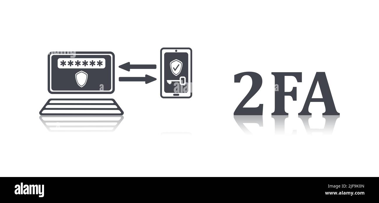 Illustration of a 2fa concept Stock Photo - Alamy