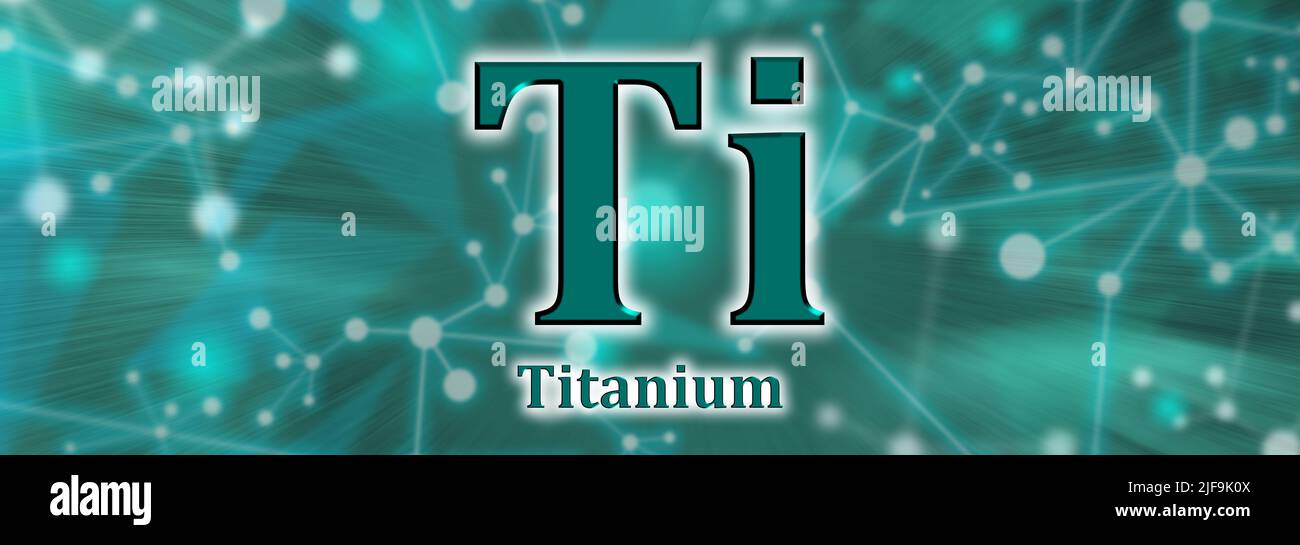 Ti symbol. Titanium chemical element on green network background Stock ...