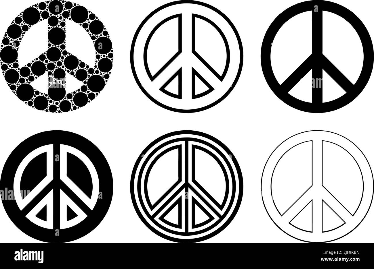 Set of different peace signs isolated on white Stock Vector Image & Art ...