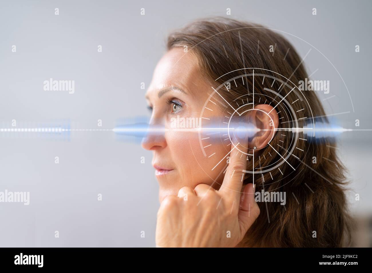 Hearing Aid And Deaf Care. Ear Photo Stock Photo - Alamy
