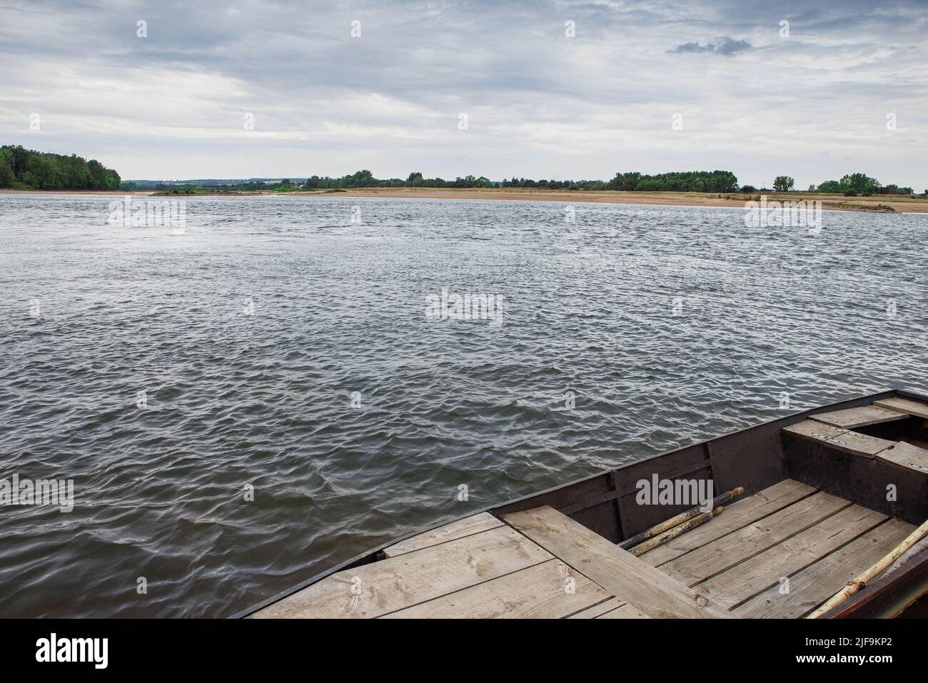 Fishing boat on the French Loire river Stock Photo - Alamy