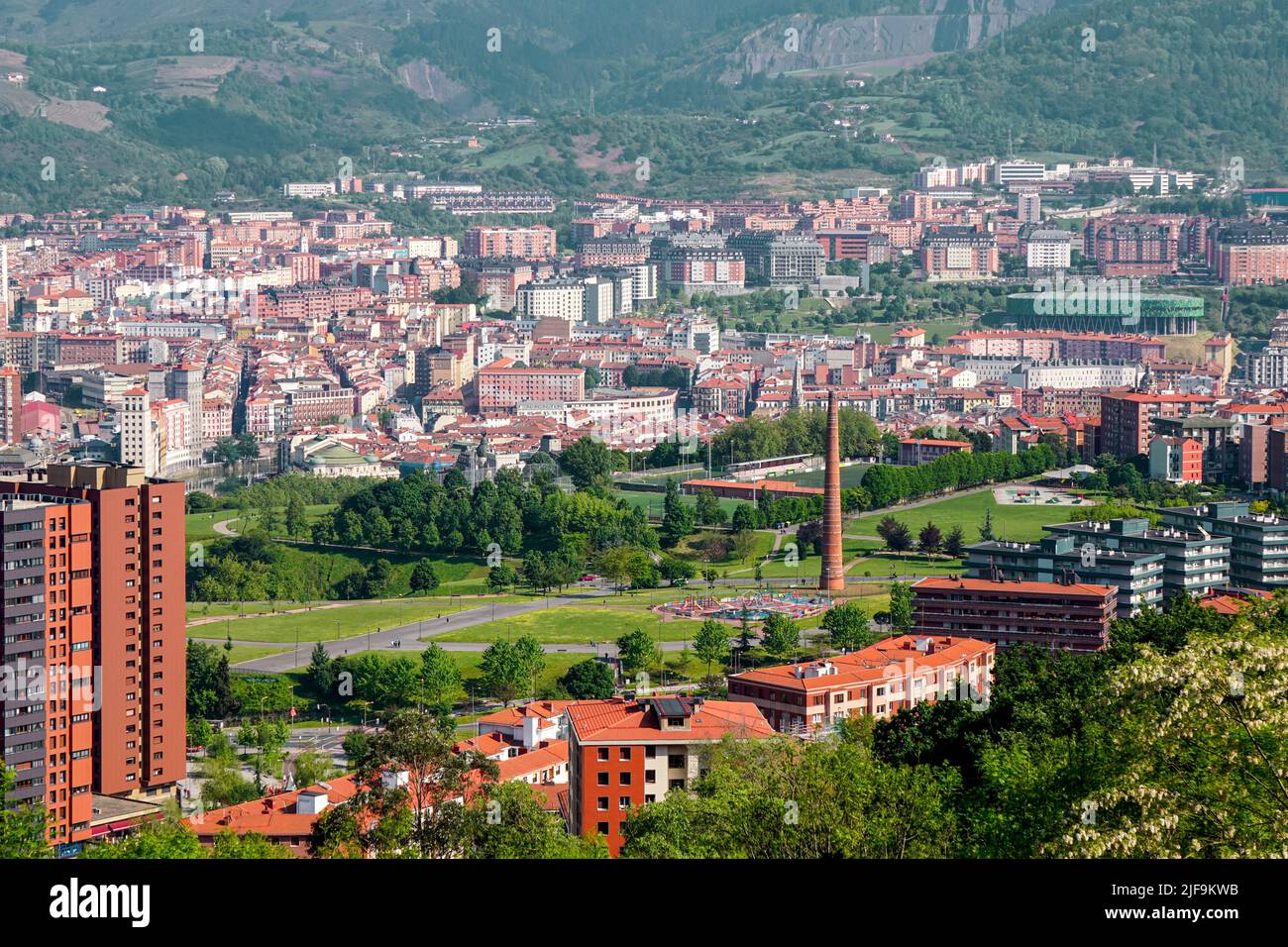 cityscape from Bilbao city, Basque country, Spain, travel destinations ...