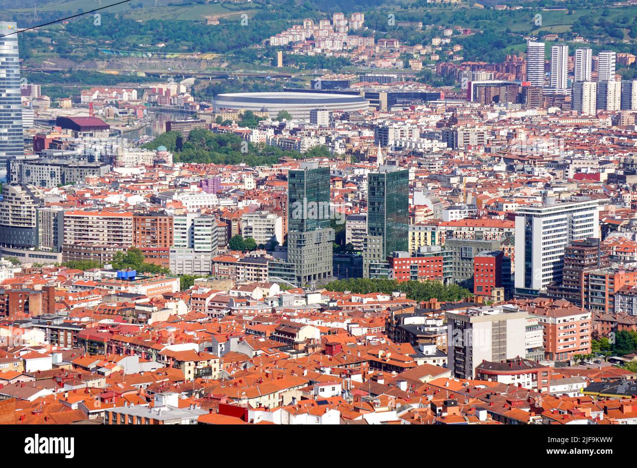 cityscape from Bilbao city, Basque country, Spain, travel destinations ...