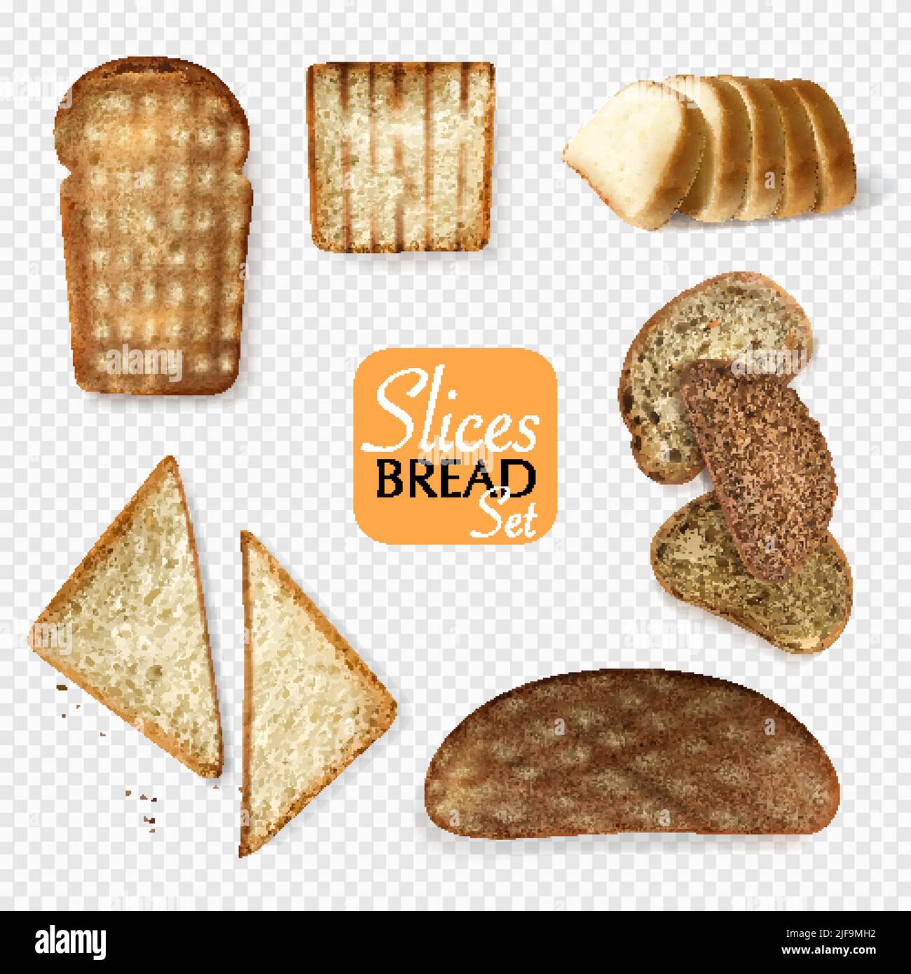 Slices of different types of bread Stock Vector Images - Alamy