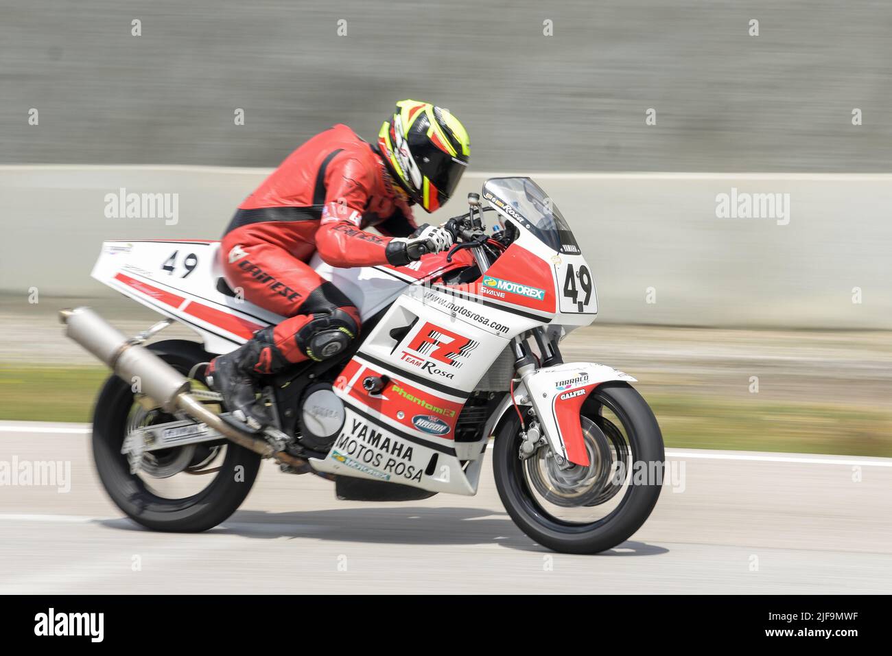 Classic japan fast bike in the track. Yamaha FZ Stock Photo - Alamy