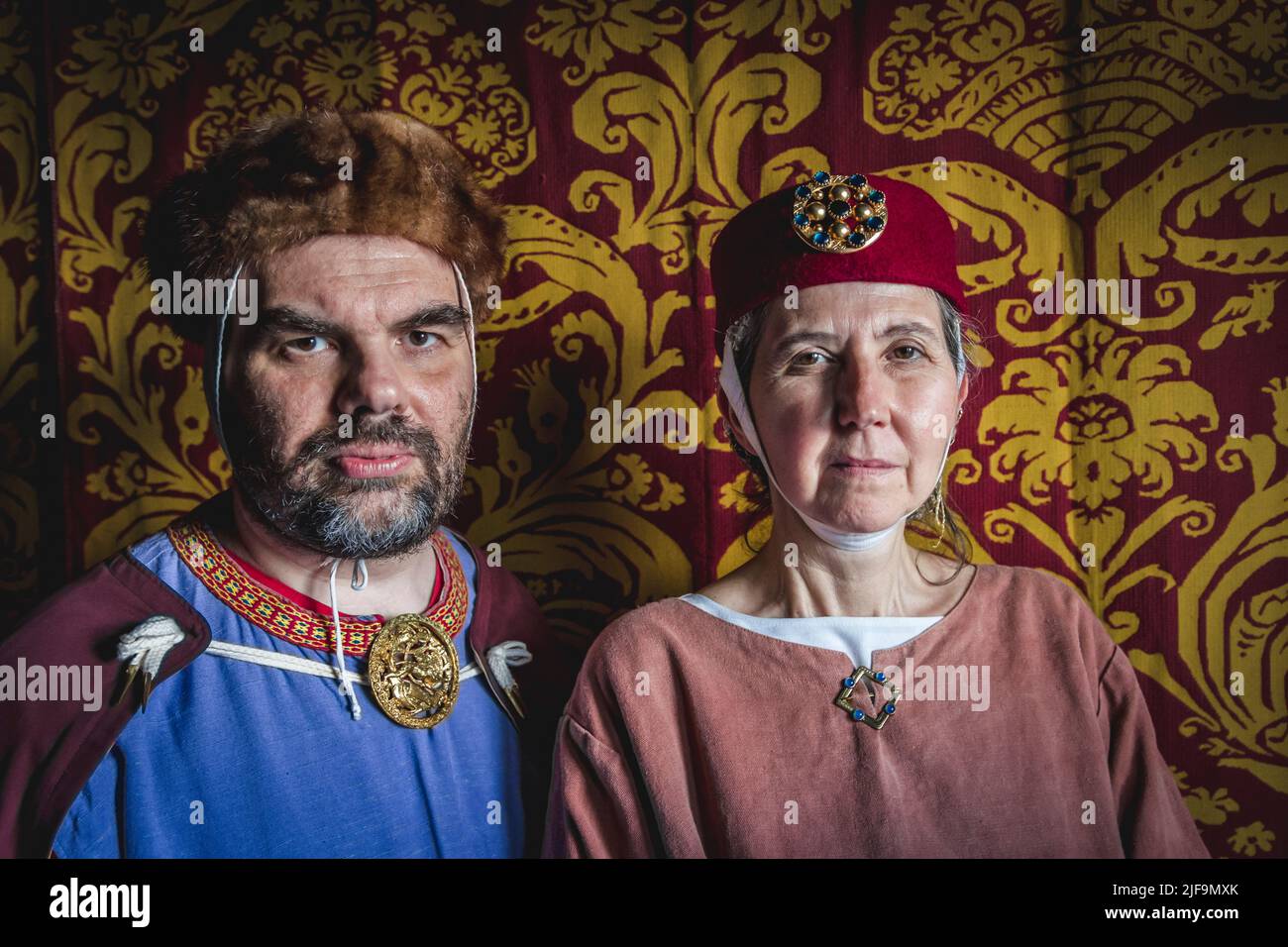 Customs and traditions in 13th century Italy. Nobles Stock Photo - Alamy