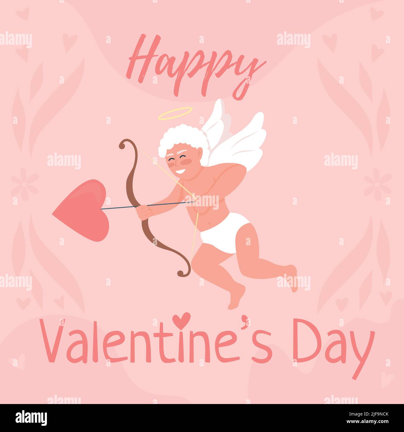 Happy Valentine Day Greeting Card Template Stock Vector Image And Art Alamy