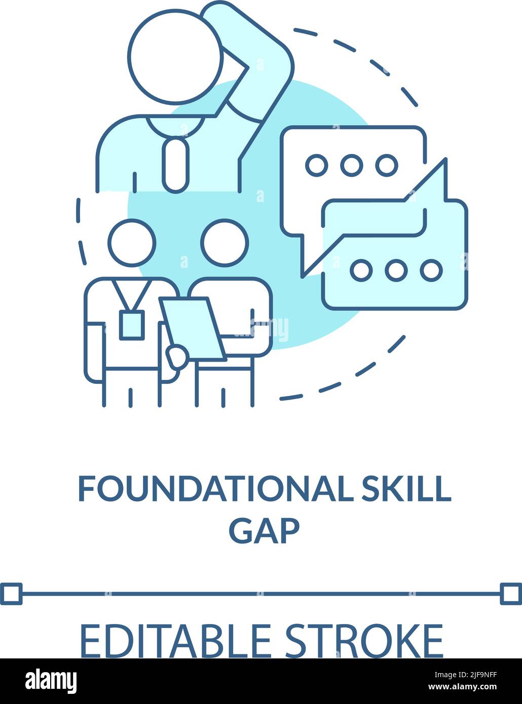 Foundational skill gap turquoise concept icon Stock Vector Image & Art ...