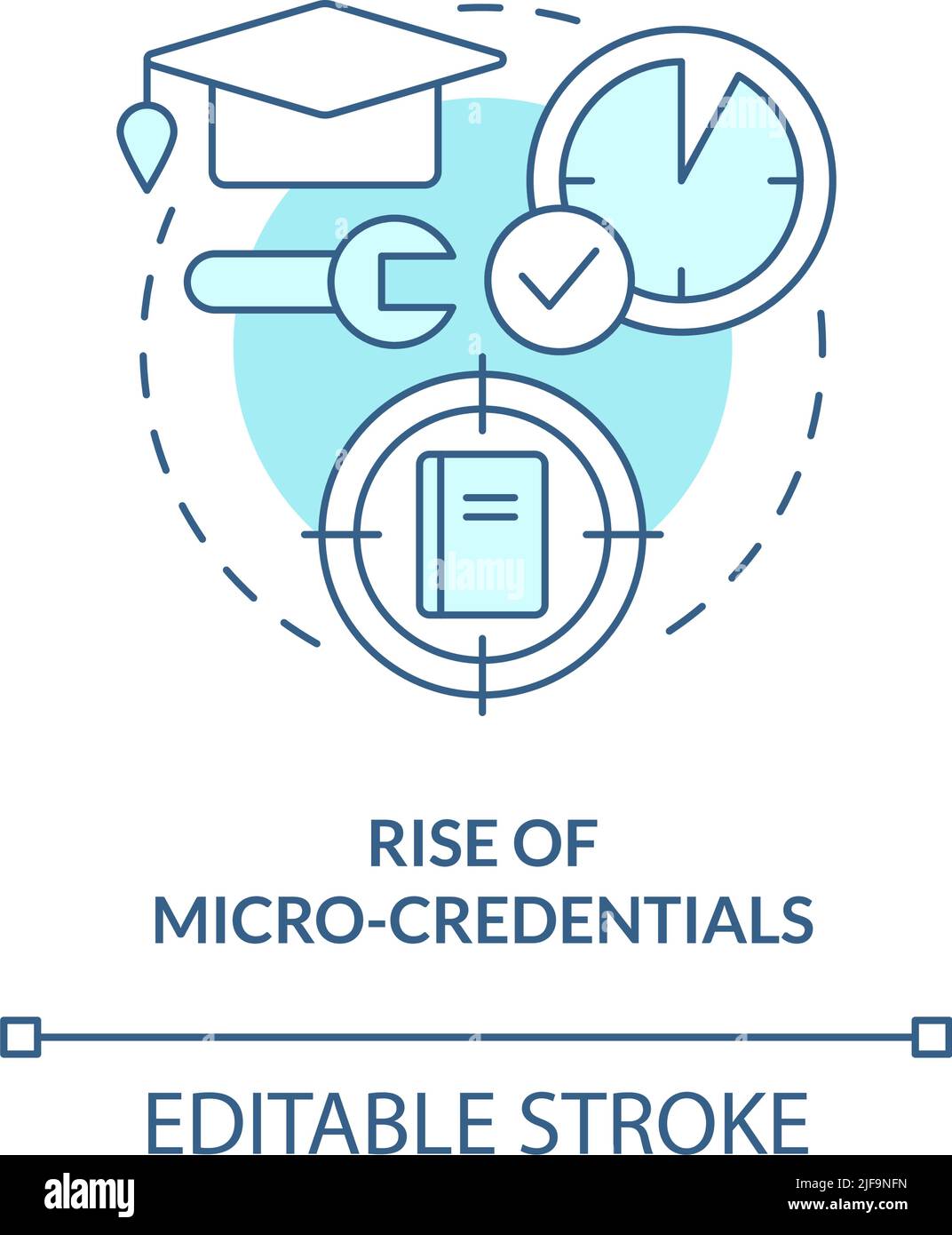 Rise of micro credentials turquoise concept icon Stock Vector Image ...