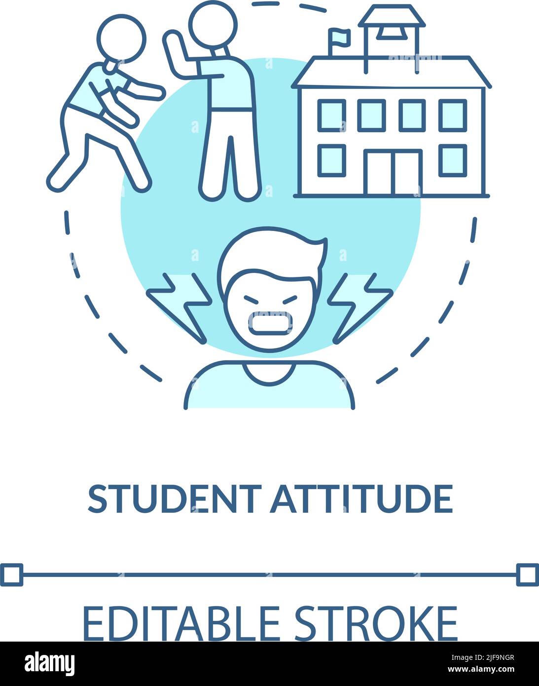Student attitude turquoise concept icon Stock Vector Image & Art - Alamy
