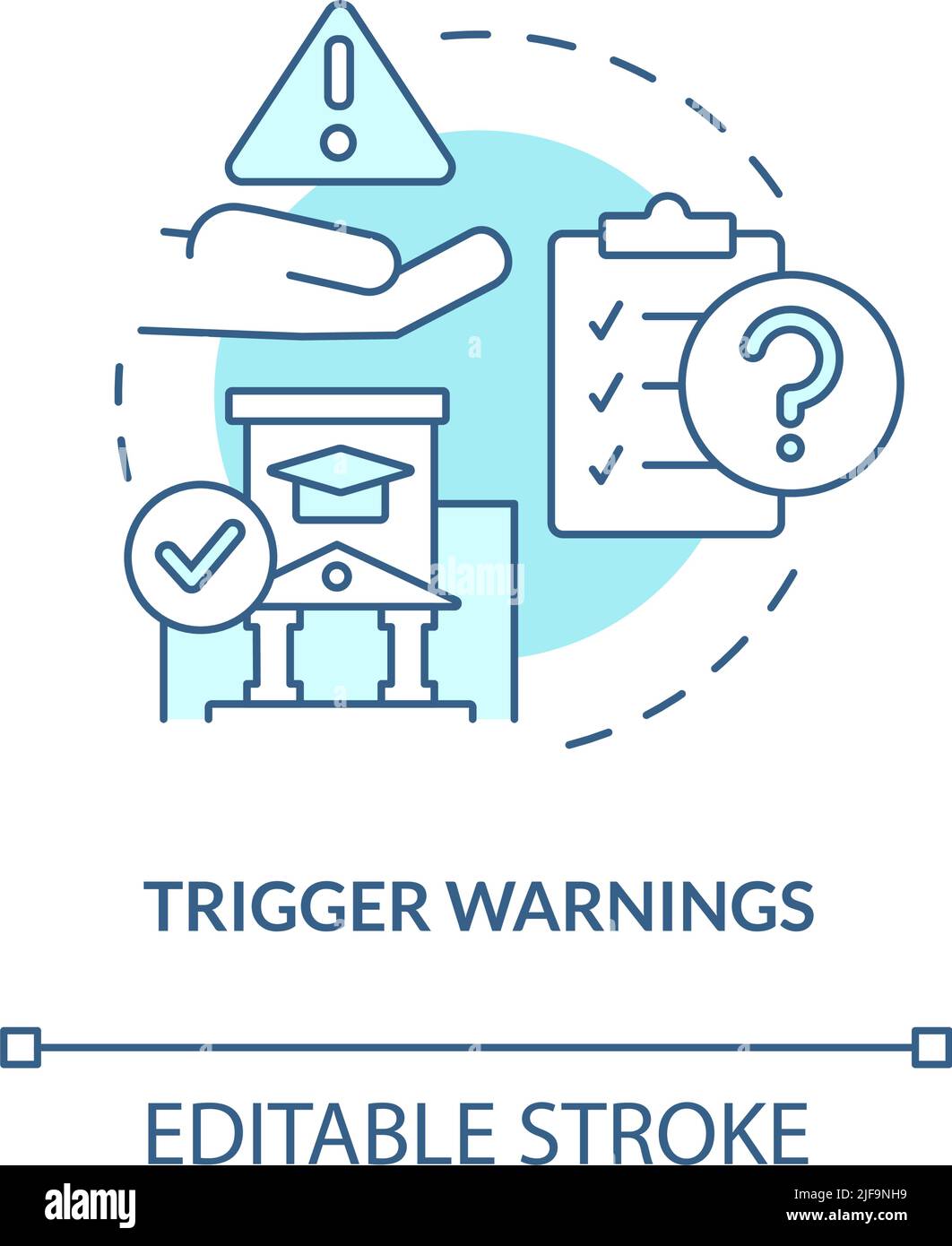 Trigger warnings turquoise concept icon Stock Vector Image & Art - Alamy