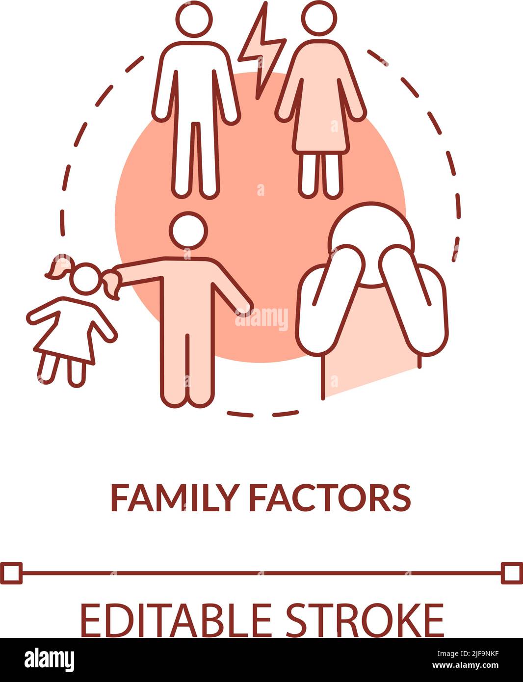 Family factors red concept icon Stock Vector Image & Art - Alamy