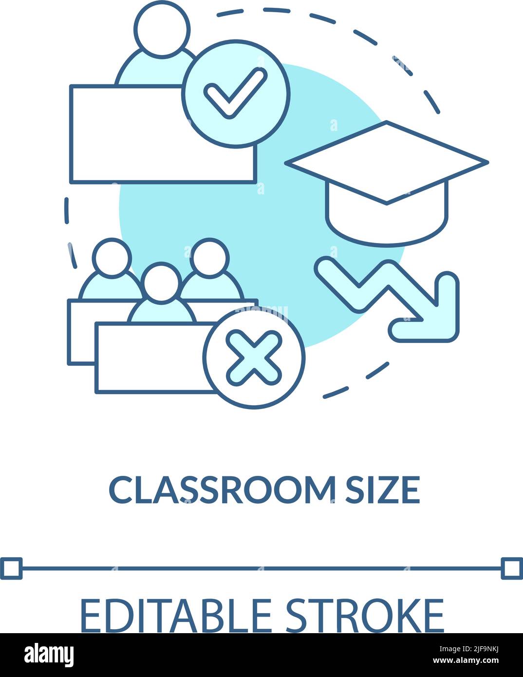 Classroom size turquoise concept icon Stock Vector Image & Art - Alamy