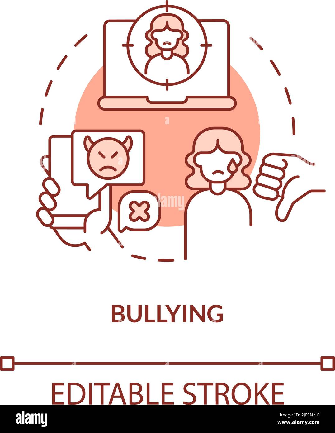 Bullying red concept icon Stock Vector Image & Art - Alamy
