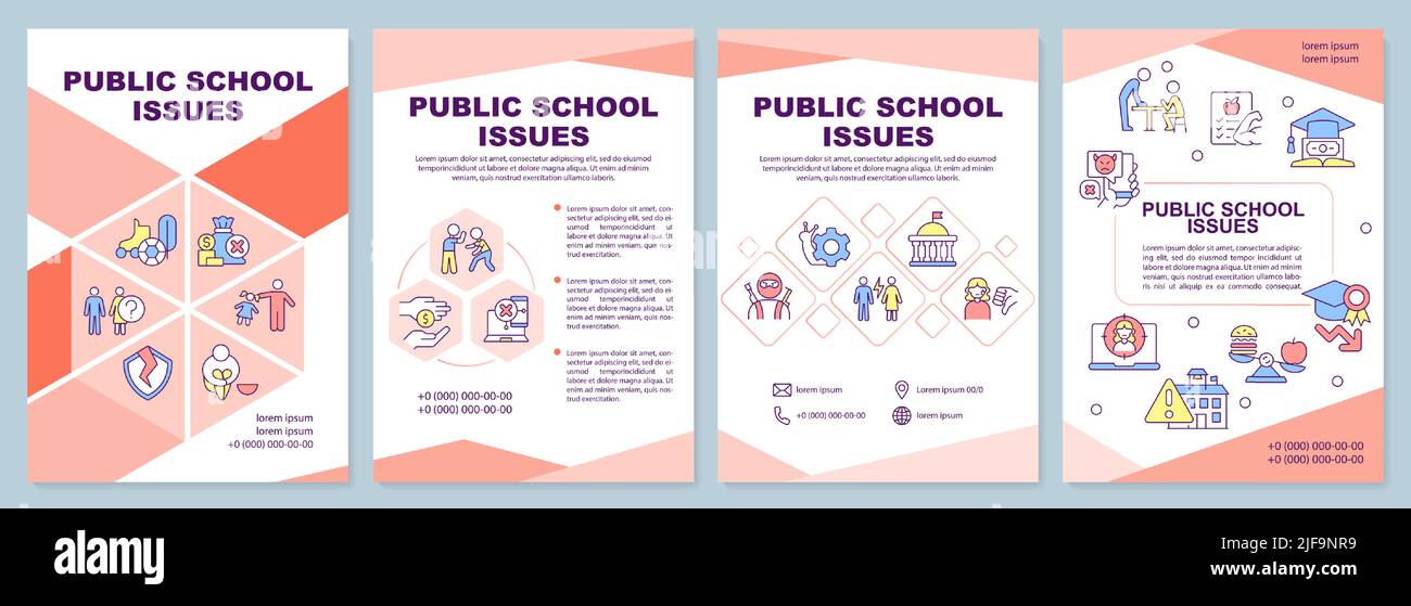 Public school issues red brochure template Stock Vector Image & Art - Alamy