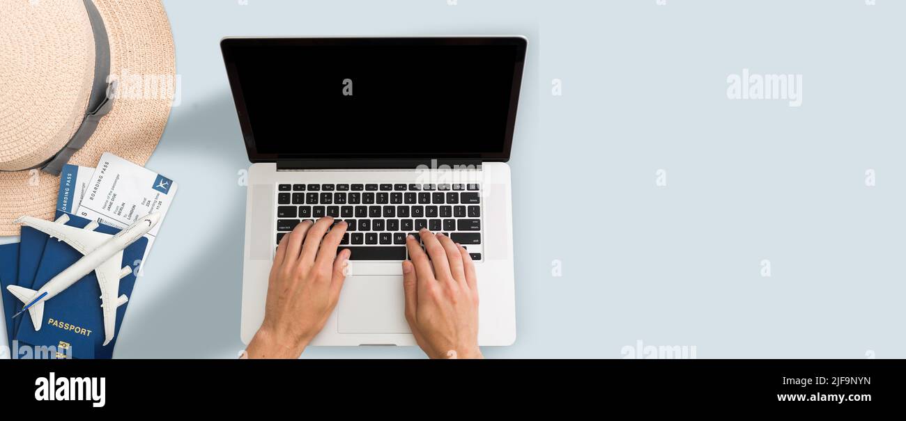 Person Booking Flight Online Concept Stock Photo - Alamy