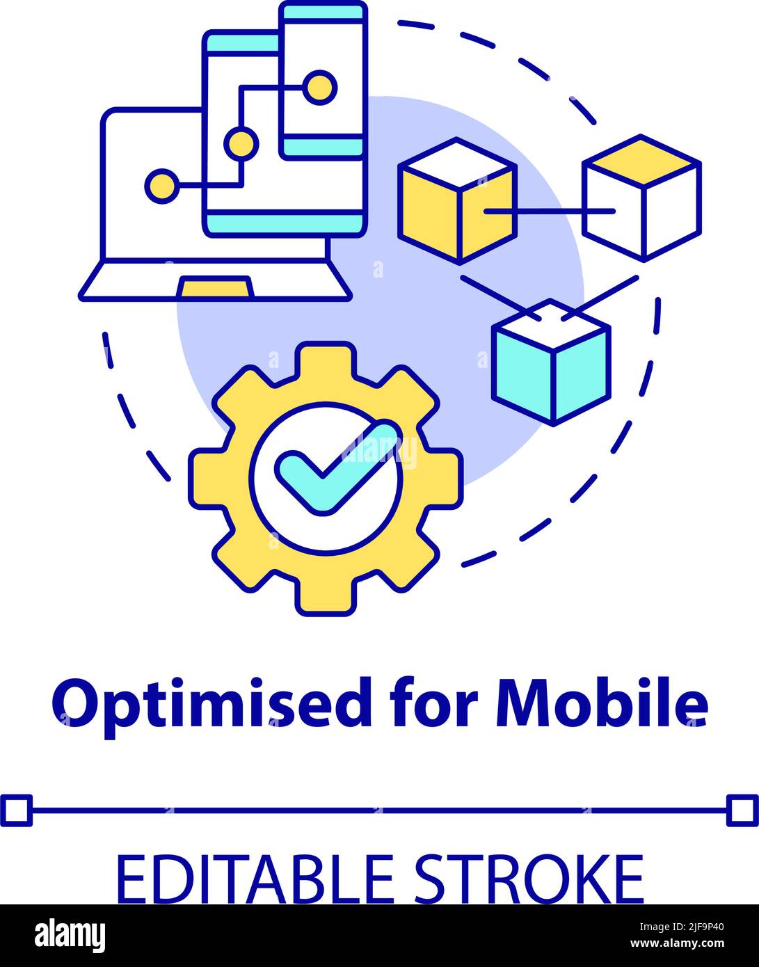 Optimized for mobile concept icon Stock Vector Image & Art - Alamy