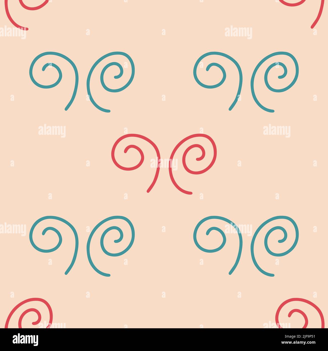 Swirl icon vector illustration. Seamless pattern. Hand drawn colorful ...