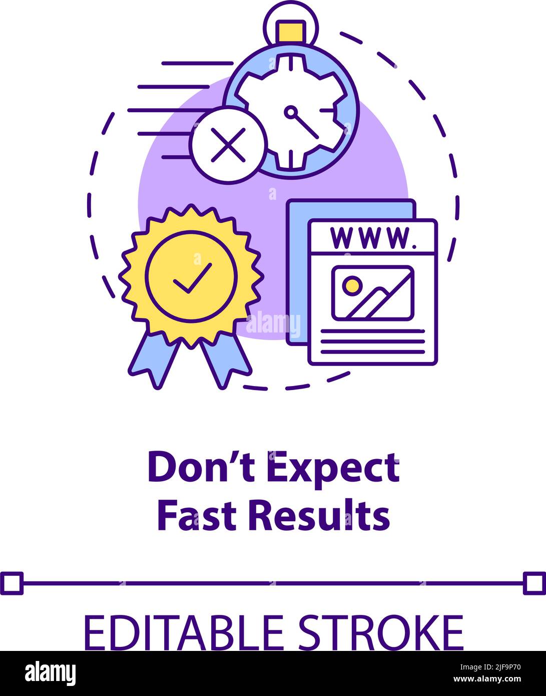 Dont expect fast results concept icon Stock Vector Image & Art - Alamy