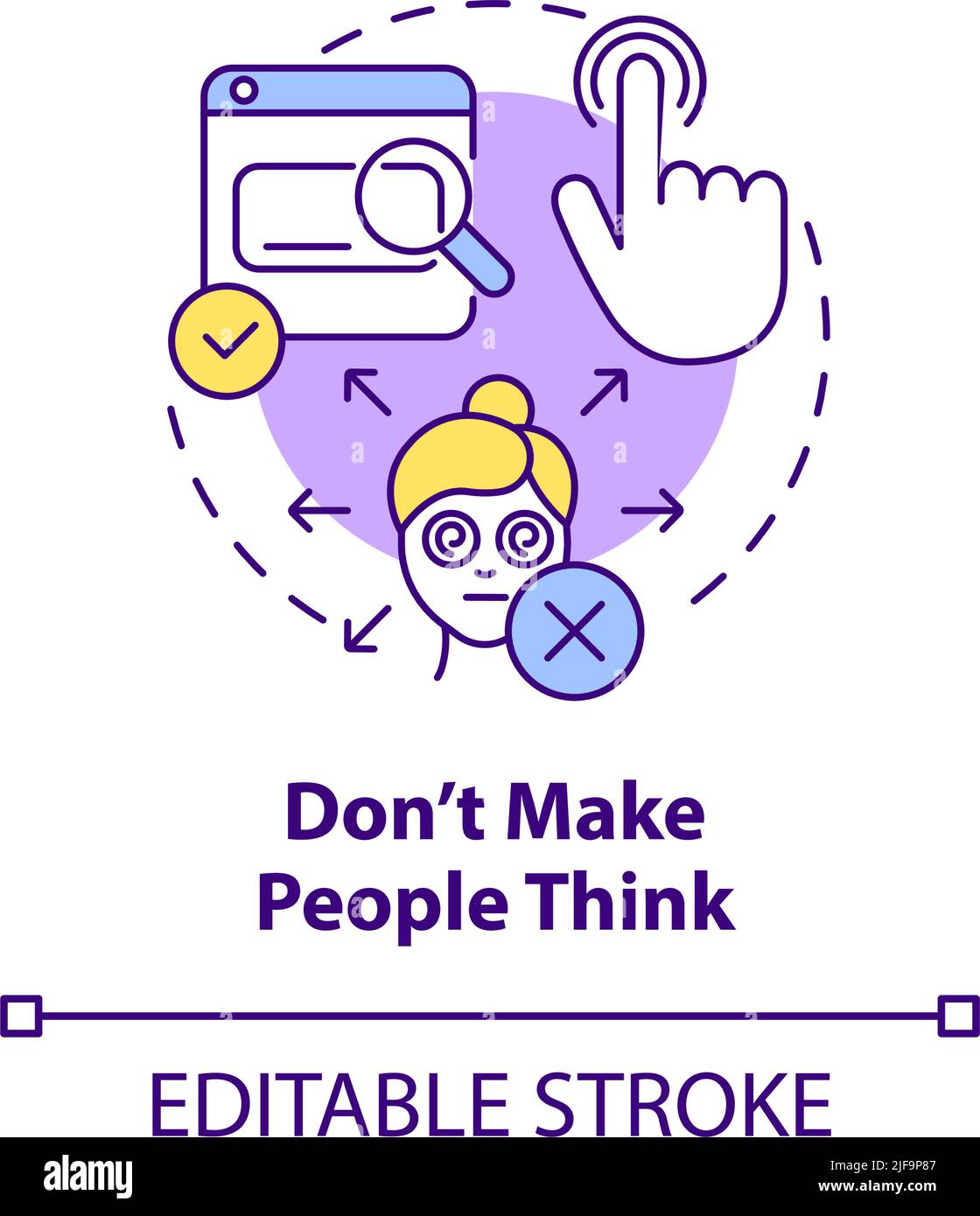 Dont make people think concept icon Stock Vector Image & Art - Alamy