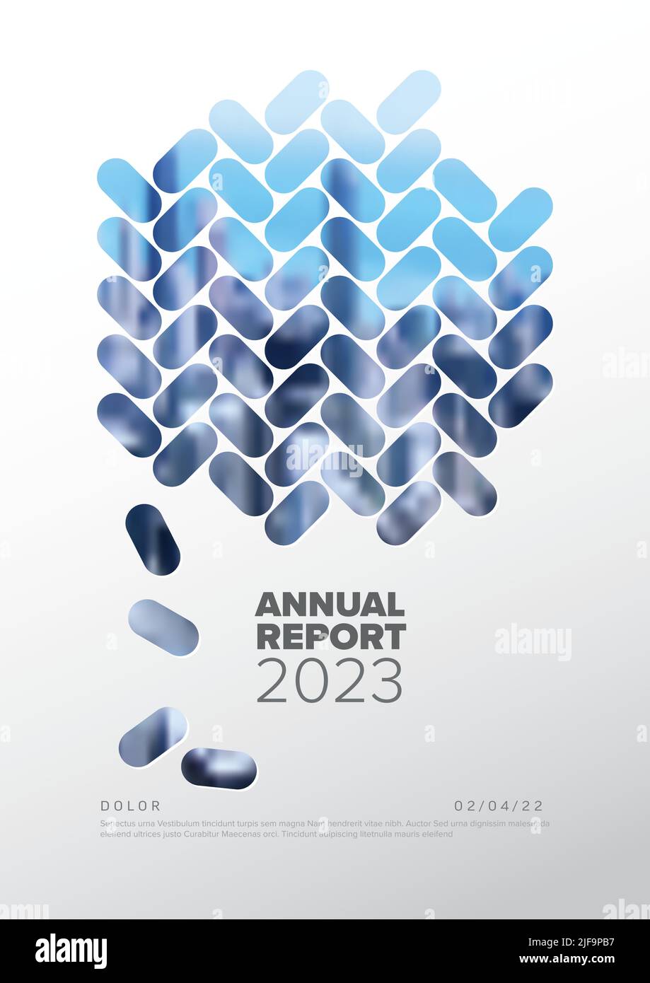 Vector abstract annual report cover template with sample text and ...