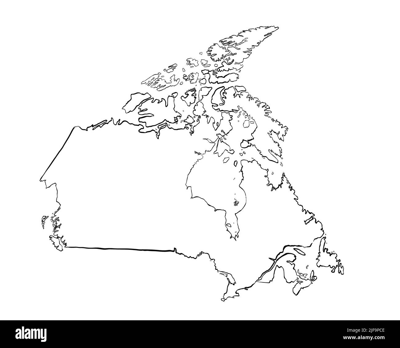 Canada simple map Black and White Stock Photos & Images - Alamy