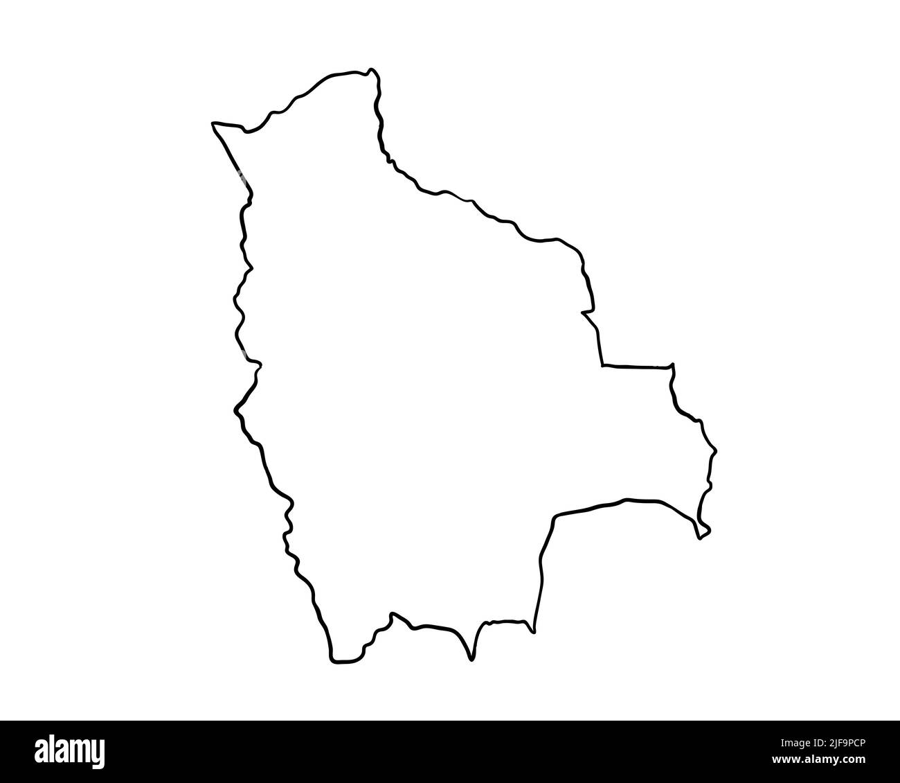 Bolivia - Hand-Drawn Map lllustration Stock Photo - Alamy